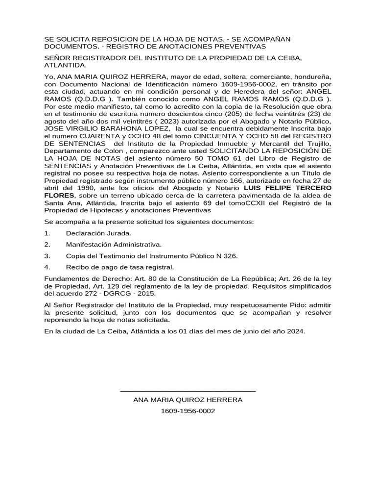 Se Solicita Reposicion de La Hoja de Notas Trujillo Nuevo | PDF ...