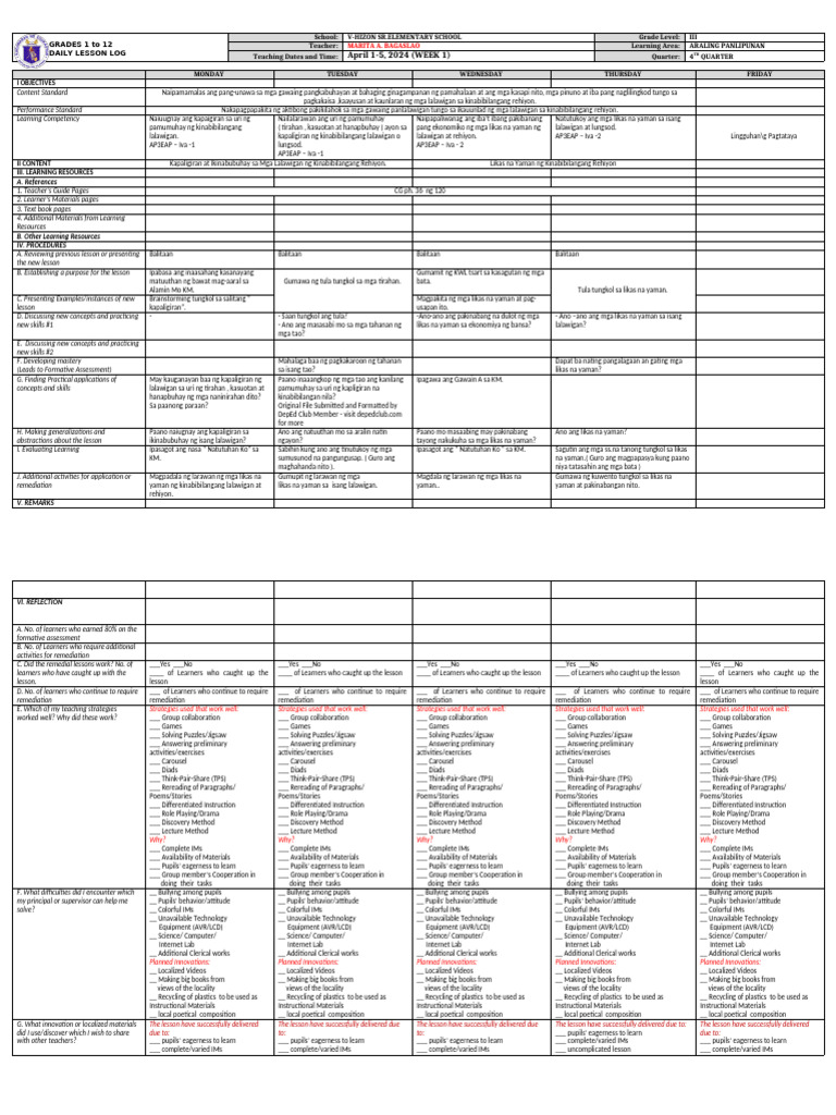 DLL Araling-Panlipunan-3 Q4 W1 | PDF | Puzzles
