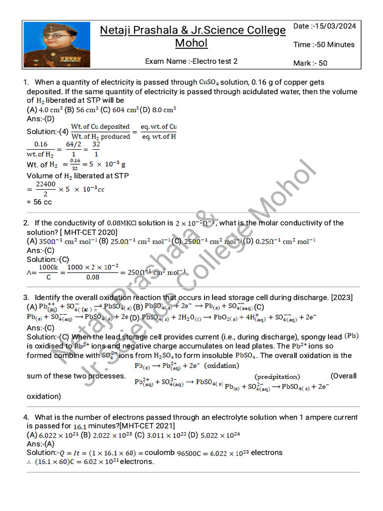 Electro 2. 2024 | PDF | Electrode | Electrochemistry