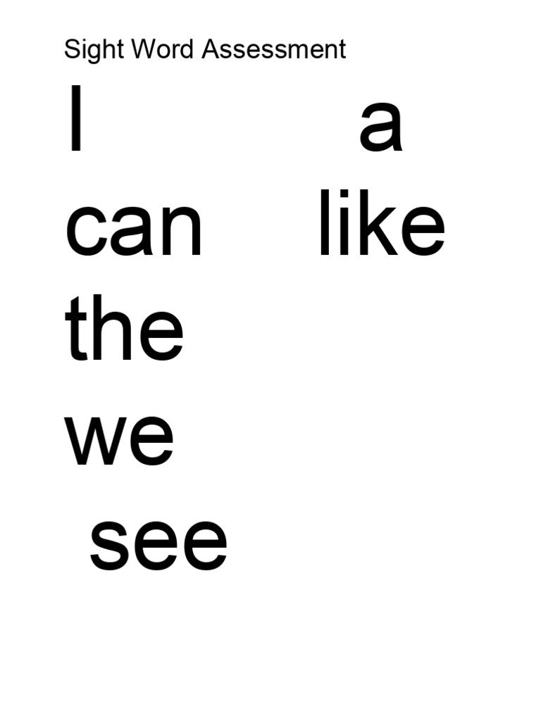 KG Sight Words | PDF