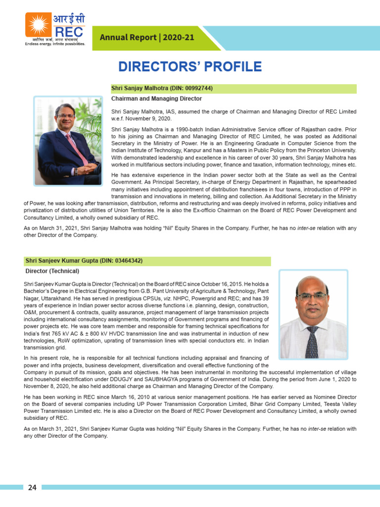 8-Directors-Profile-FY-2020-21 | PDF | Electric Power Transmission | Electric Power