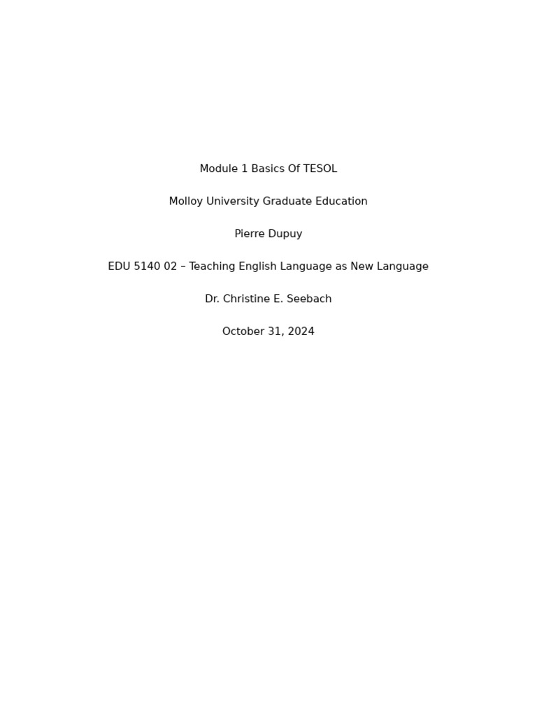 TESOL Basics: BICS and CALP Explained | PDF | English As A Second Or ...