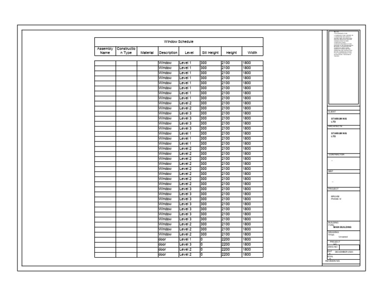 Window Schedule | PDF | Engineering | Real Estate