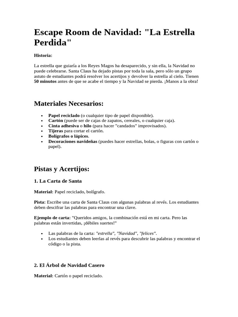 Escape Room de Navidad 1 | PDF | Navidad