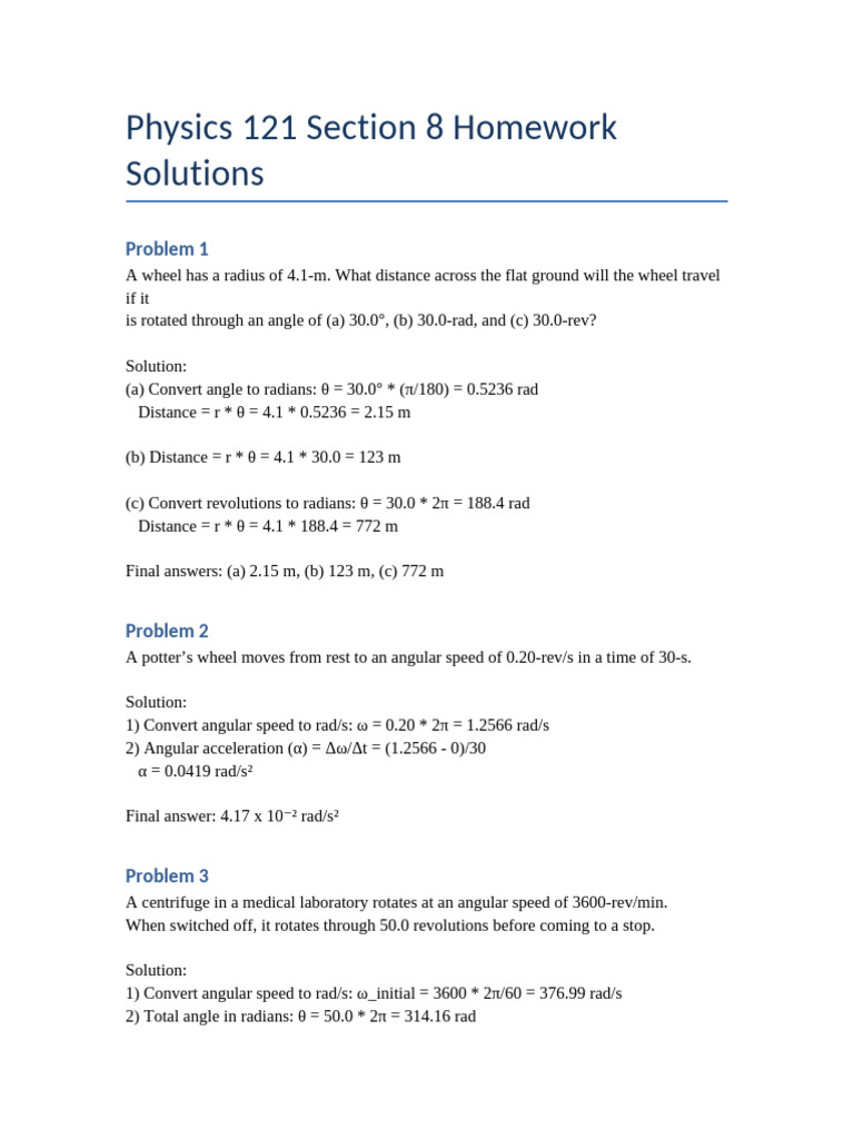 General Physics Section 8 HW Oxnard College | PDF | Acceleration | Physics