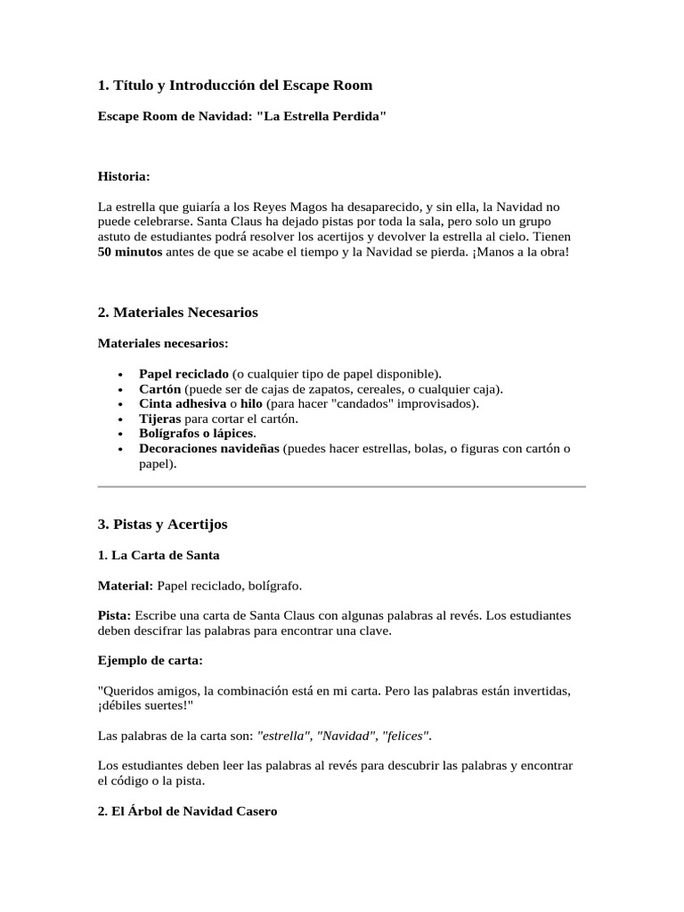 Escape Room de Navidad 2 | PDF | Navidad | Papel