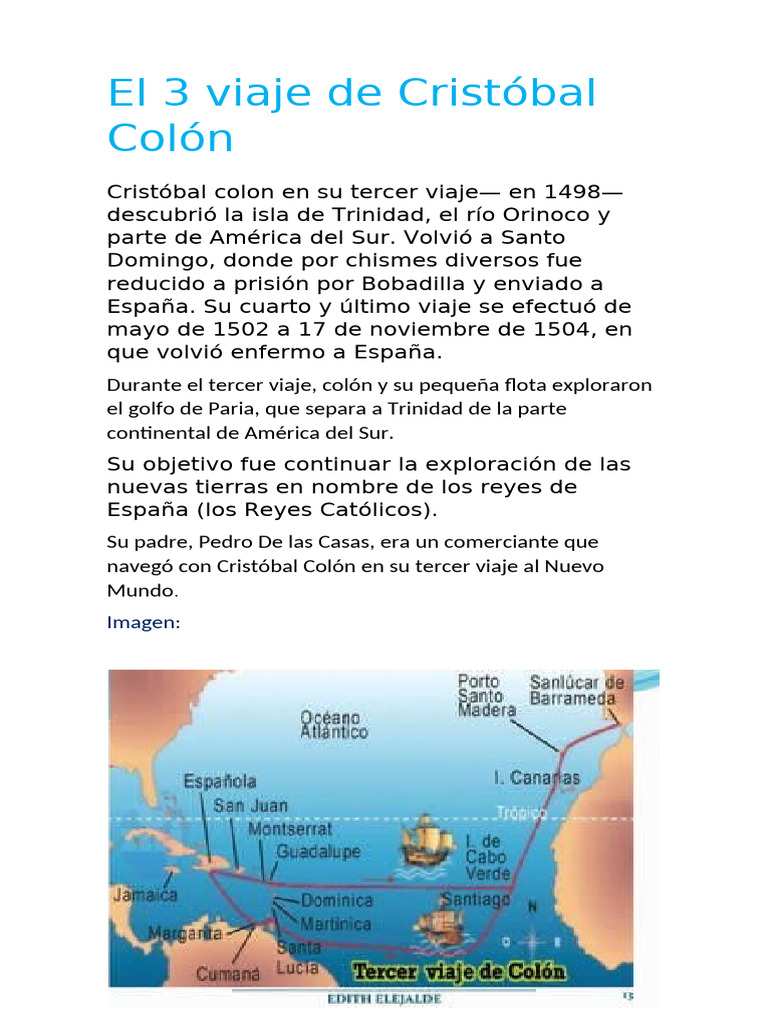El 3 Viaje de Cristóbal Colón | PDF