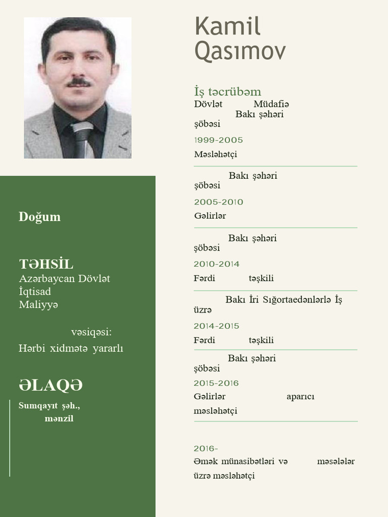 CV Kamil Qasımov | PDF