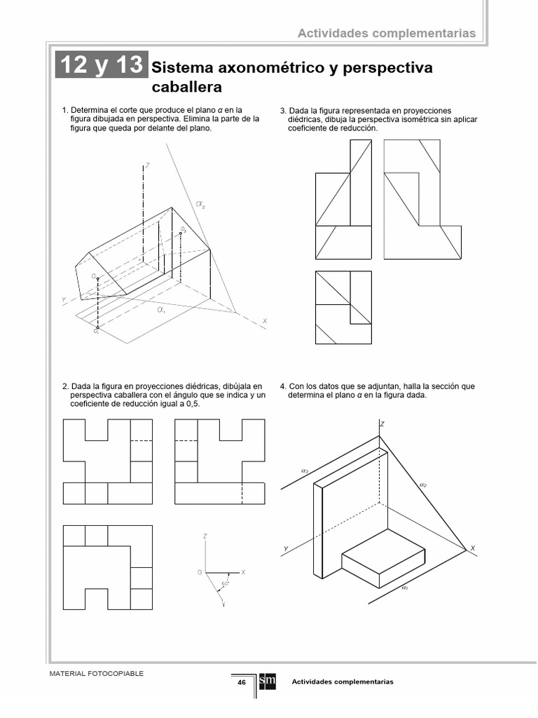 Ejercicios de Perspectiva y Proyecciones | PDF | Perspectiva (Gráfica) | Sistema de coordenadas ...