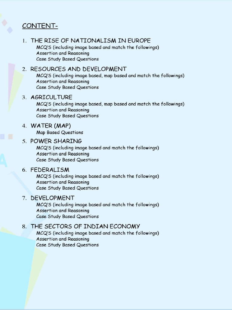 Social Science Practice Paper X RM | PDF