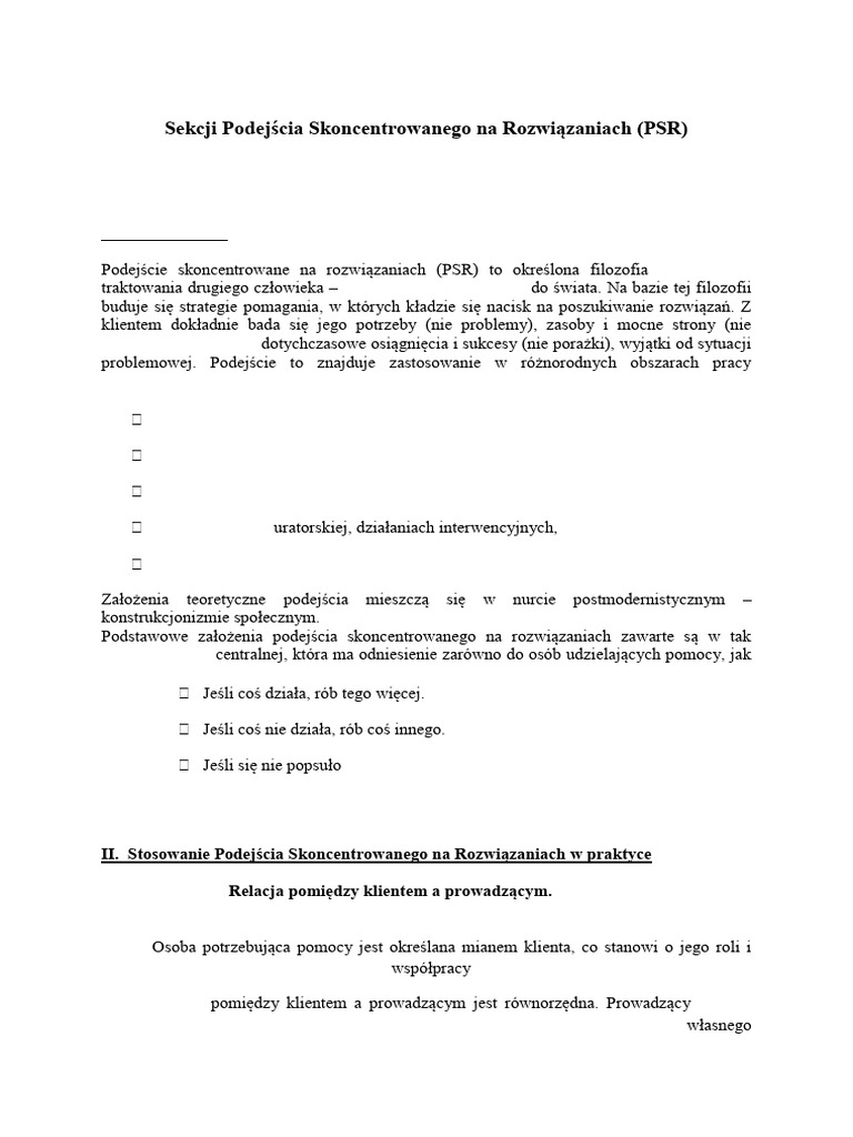 3.8. Standardy Pracy W PSR | PDF