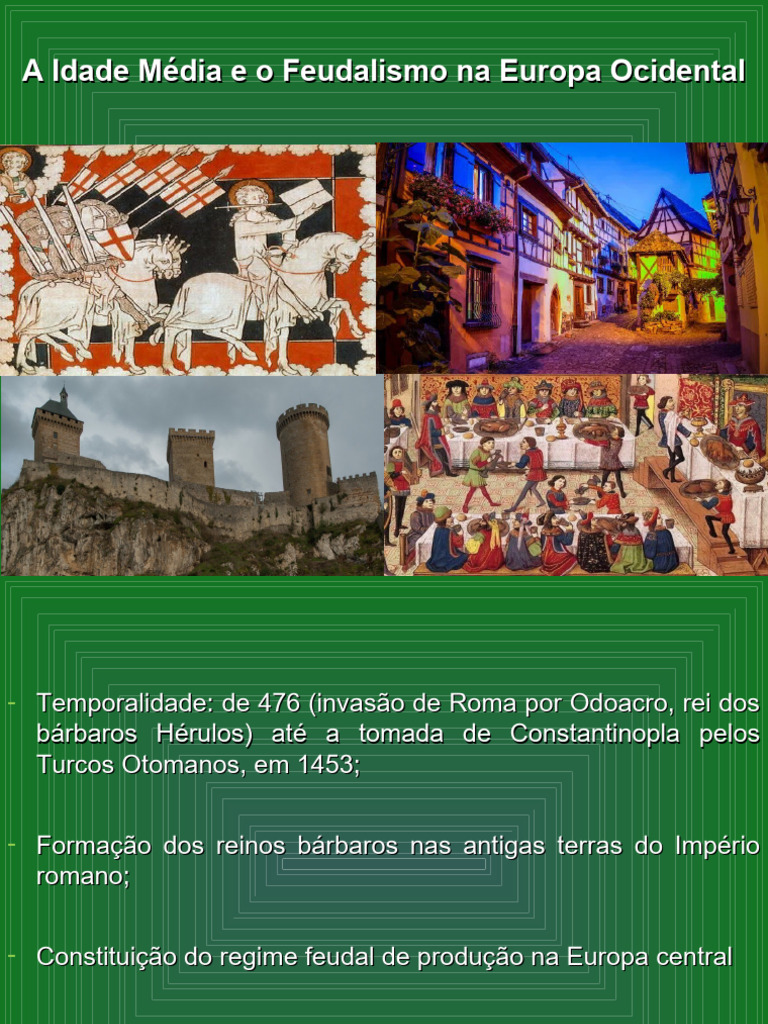 Slide Idade Média e Feudalismo | PDF | Feudalismo | Servidão