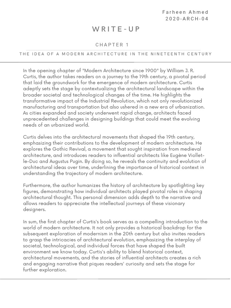 Modern Architecture (Reflection Paper) | PDF