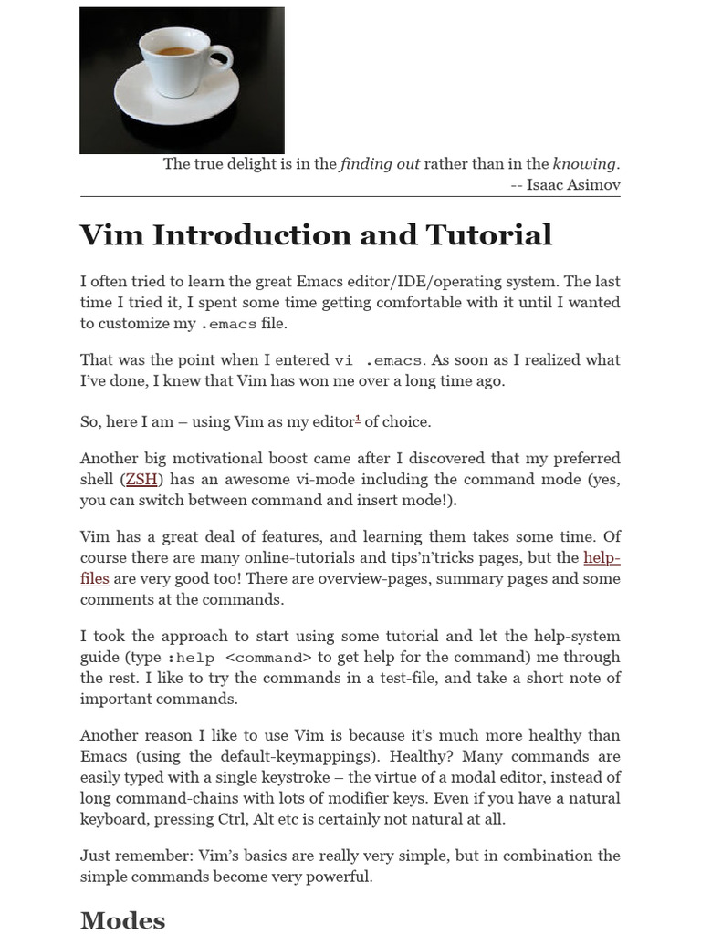 Vim Introduction and Tutorial | PDF | Integrated Development Environment | Computer Programming