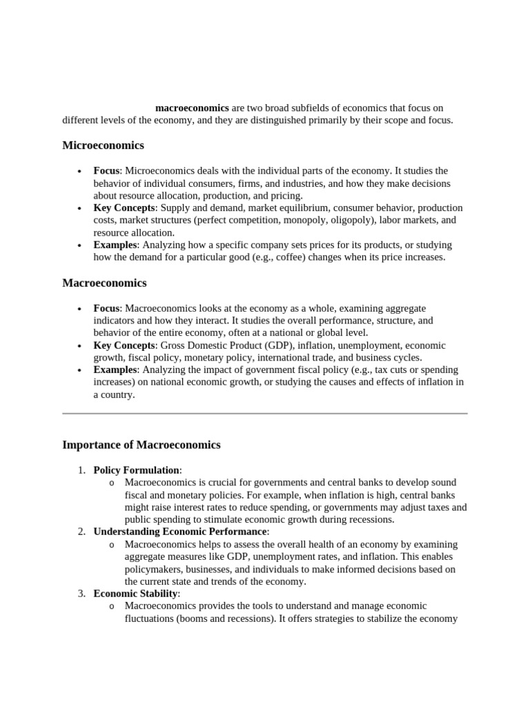 Distinguish Between Micro and Macro | PDF | Macroeconomics | Economic ...