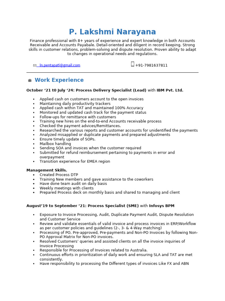 Lakshmi Narayana Resume-3 | PDF | Business