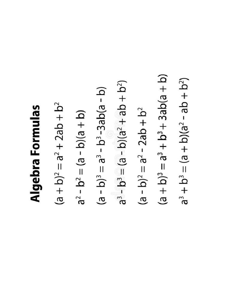 FORMULAS DE ALGEBRA | PDF