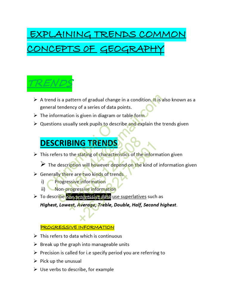 Common Concepts On Explaining Trends | PDF | Agriculture