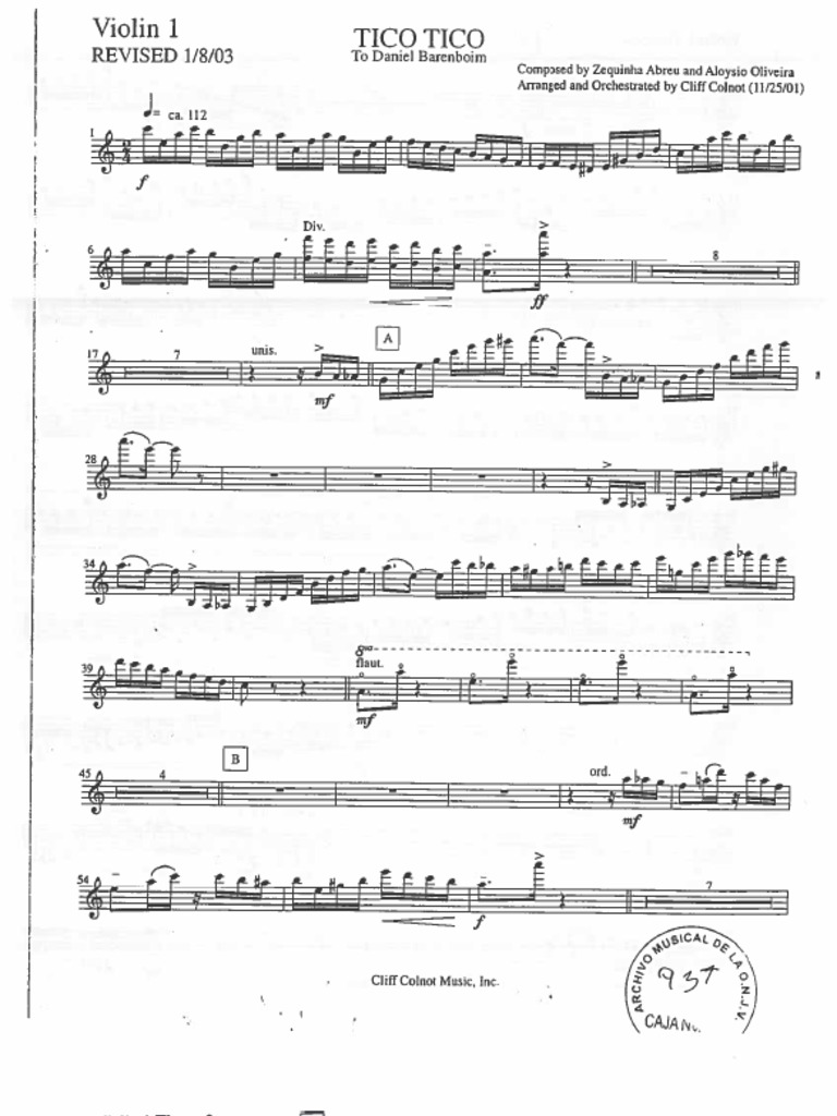 Tico Tico - Violin 1 | PDF