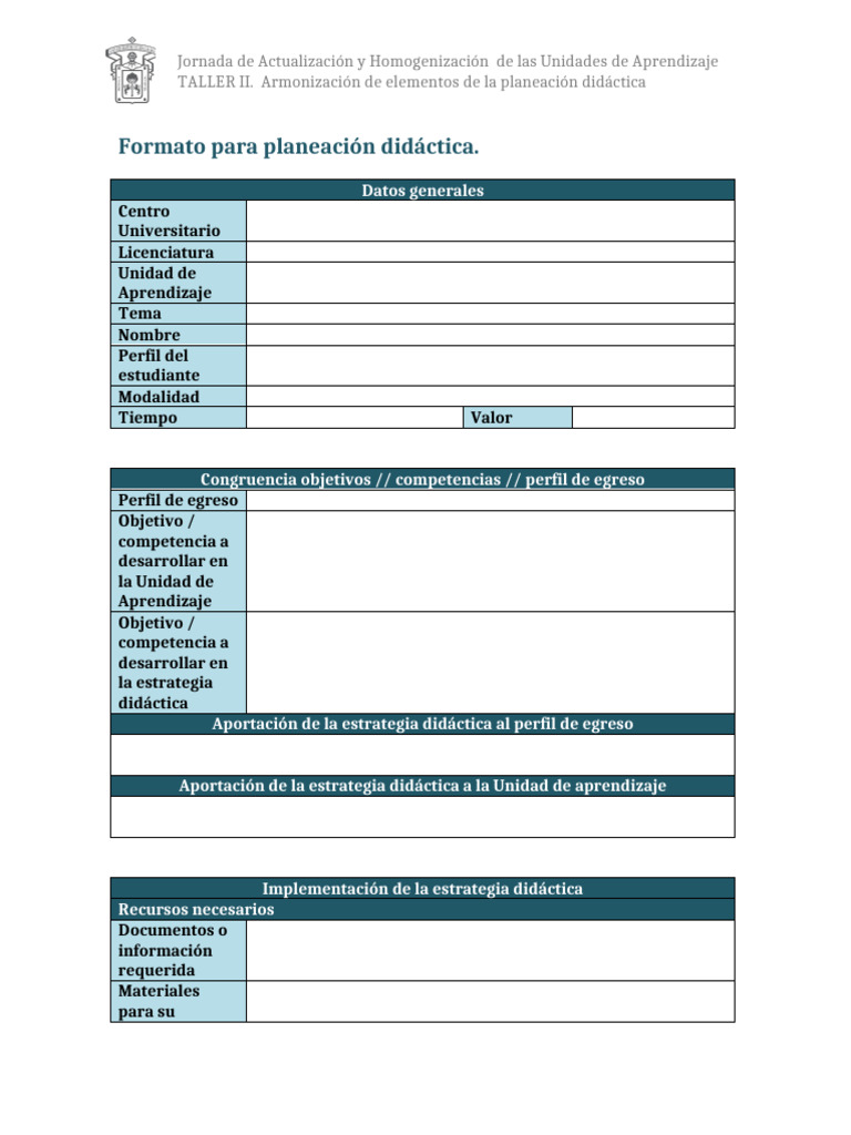 Formato para Planeacion Didactica | PDF