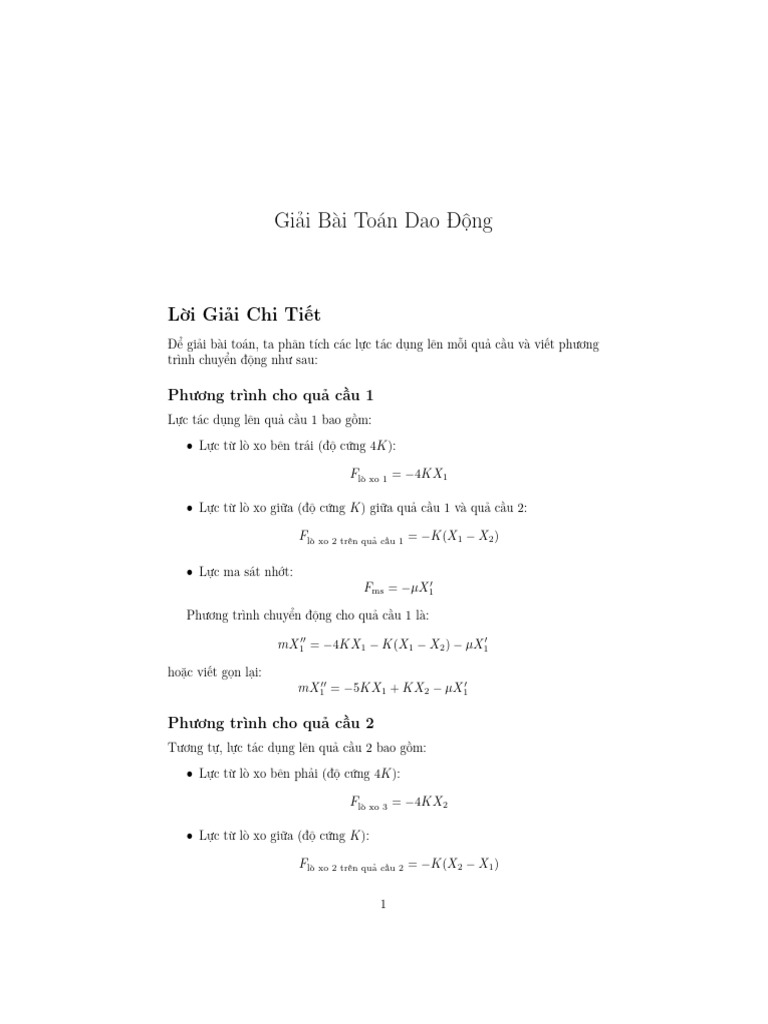 Giải Bài Toán Dao Động | PDF