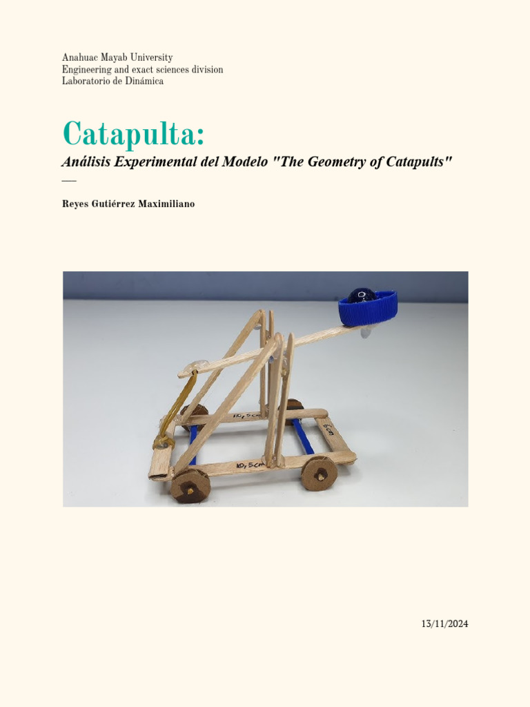 Análisis de Catapultas: Física y Diseño | PDF | Proyectiles ...