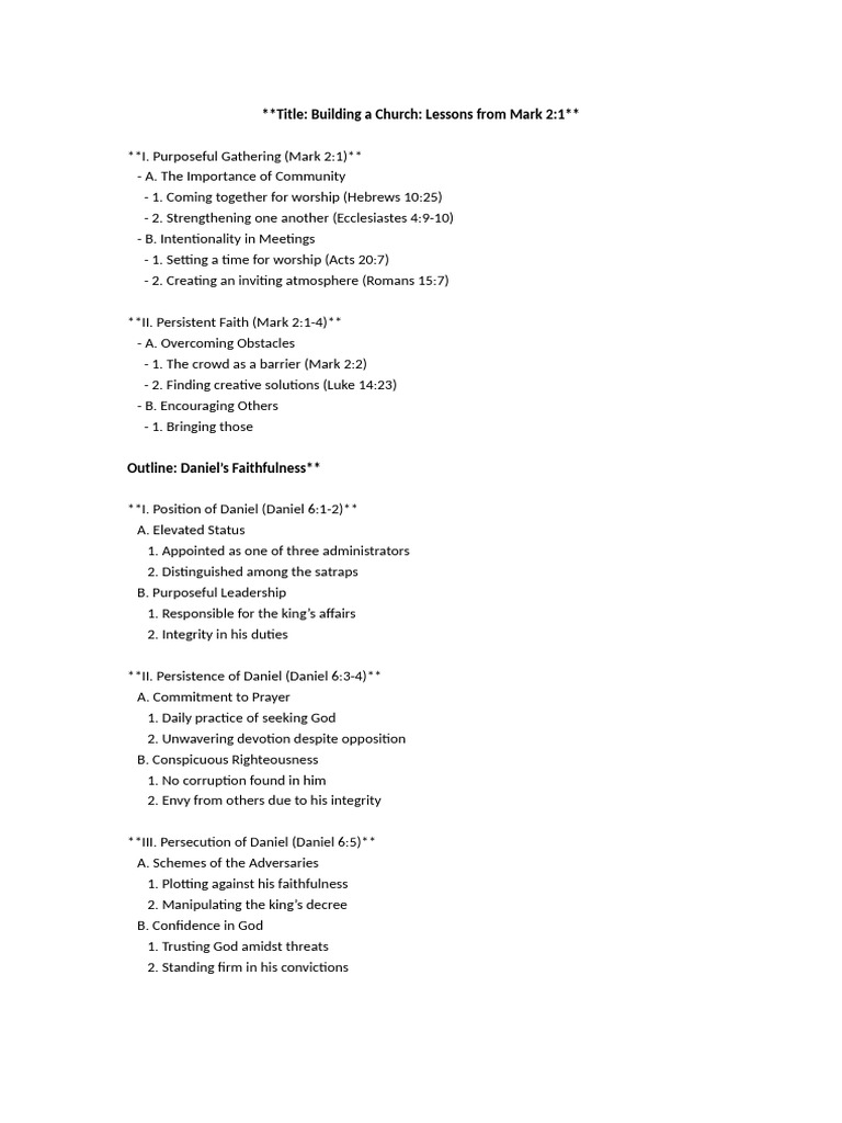 Church Building Lessons from Mark 2 | PDF