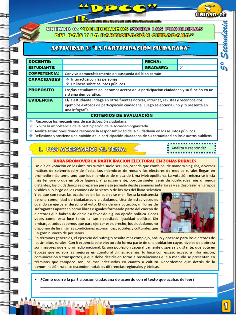 5° DPCC -ACTV.02-UNID.8 2023 | PDF | Votación | Gobierno local