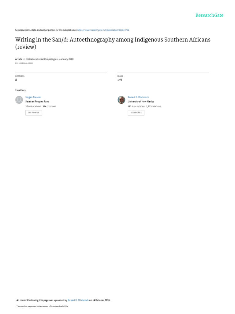 Writing in The Sand Autoethnography Among Indigeno | PDF | Ethnography ...