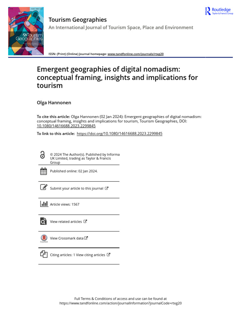 Emergent Geographies of Digital Nomadism Conceptual Framing Insights ...