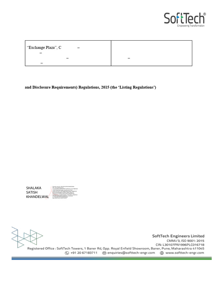 SEBI Regulation 30 Intimation | PDF | Conflict Of Interest | Stock Market