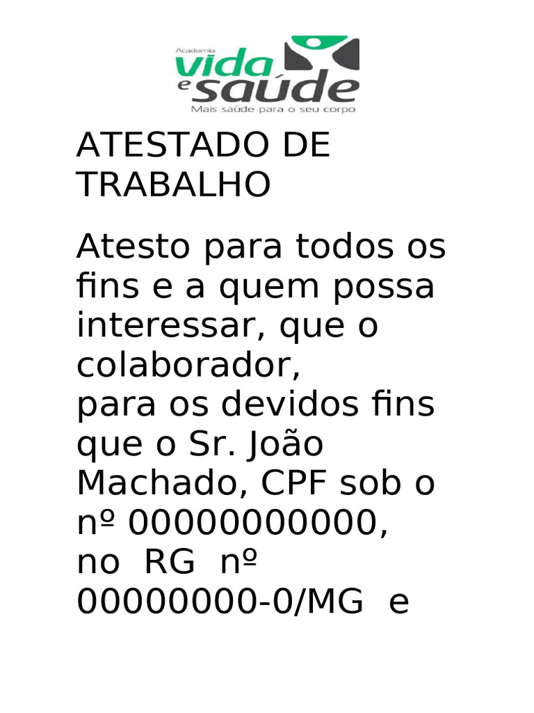 Atestado de Trabalho | PDF