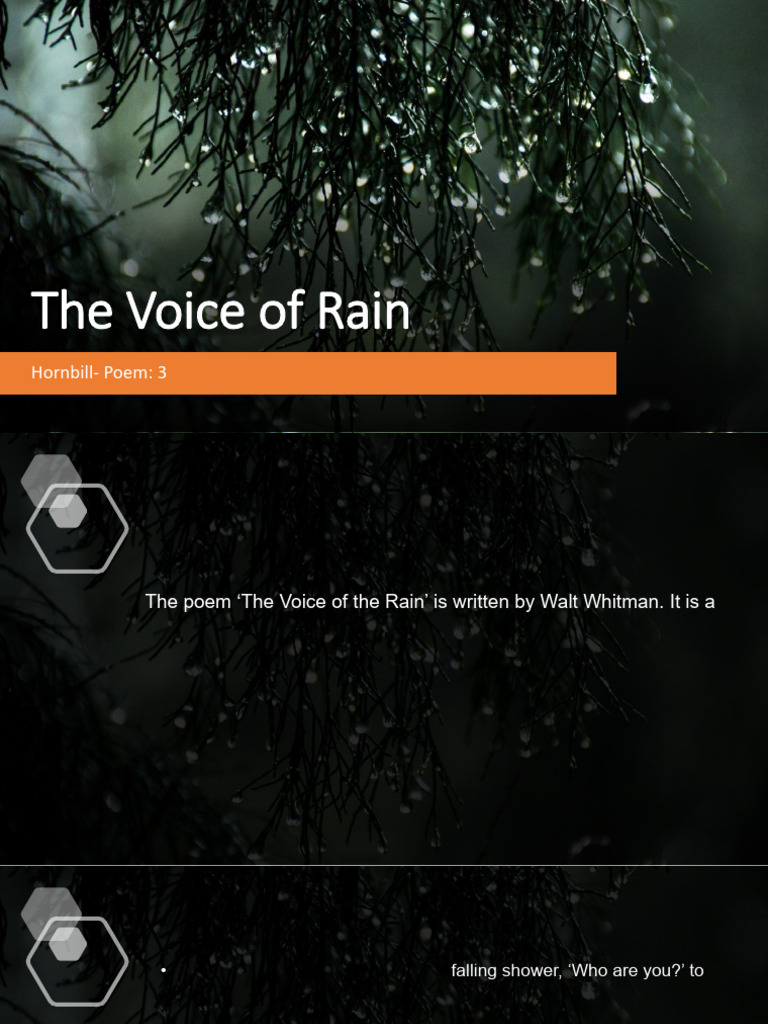 The Voice of Rain - Summary & Notes 2 | PDF | Rain | Water