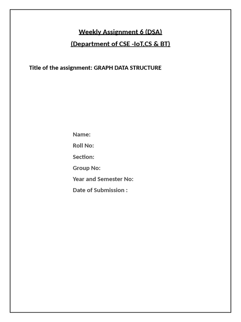 Weekly Assignment 6 + 7 DSA | PDF