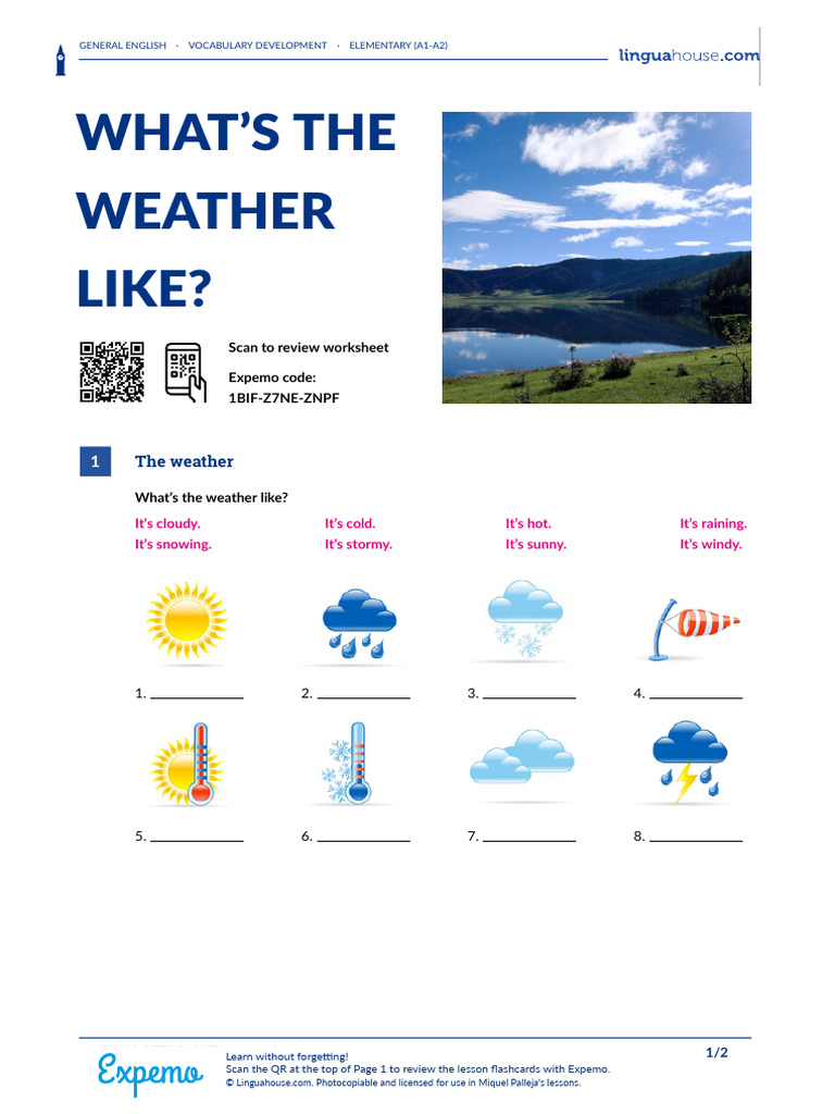 Whats The Weather Like British English Teacher | PDF | Qr Code ...