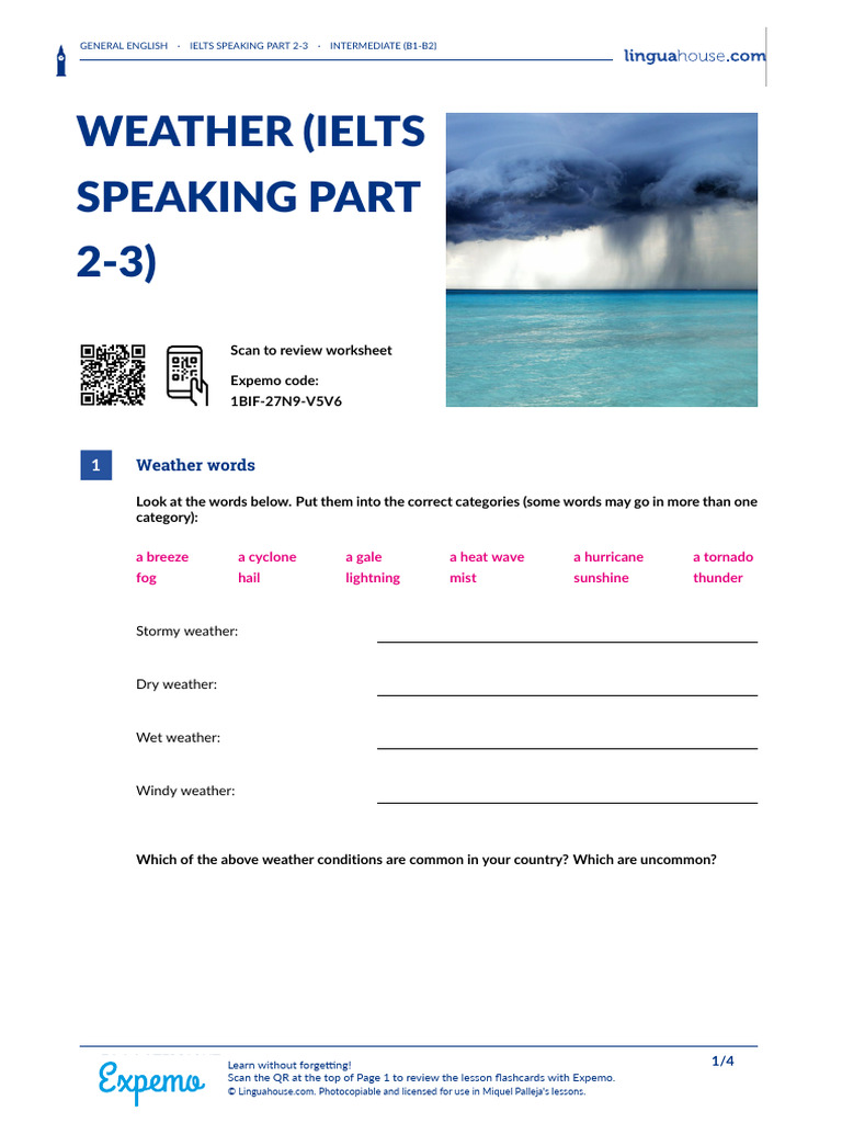 IELTS Speaking: Weather Vocabulary Guide | PDF | Rain | Fog