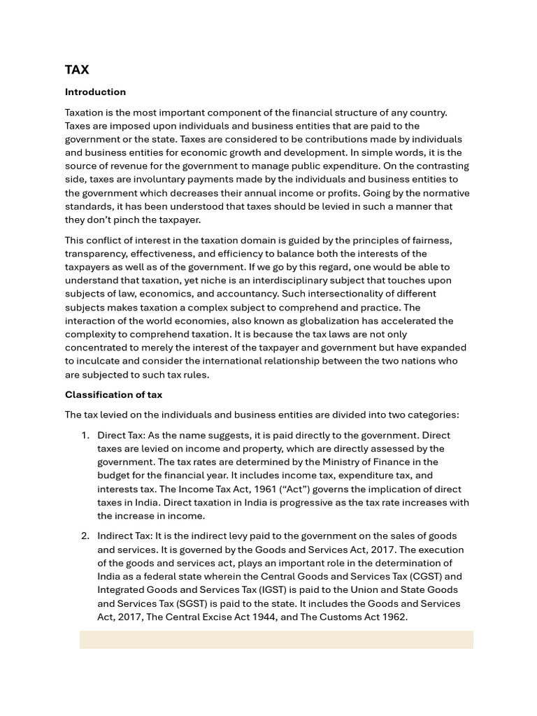 tax | PDF | Taxes | Indirect Tax