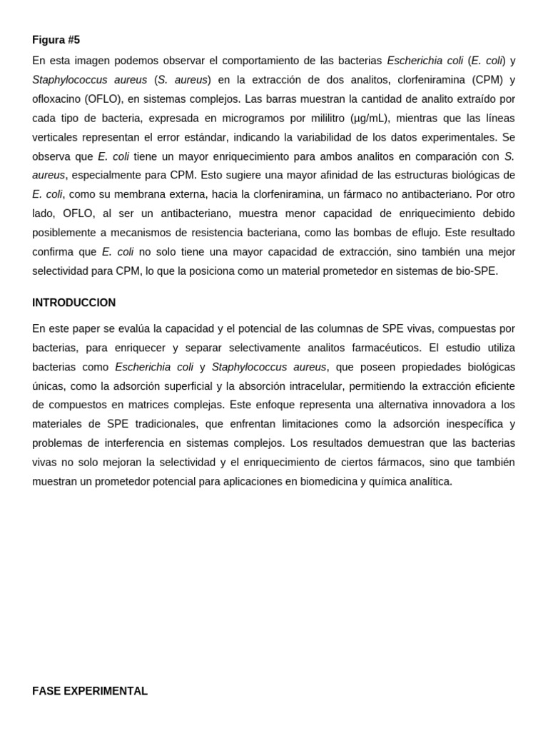 Eficiencia de E. coli en extracción bio-SPE | PDF | Adsorción | Las ...