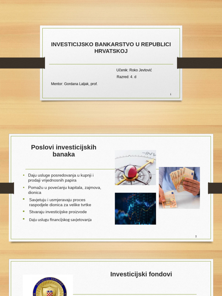 Investicijsko Bankarstvo U Republici Hrvatskoj | PDF
