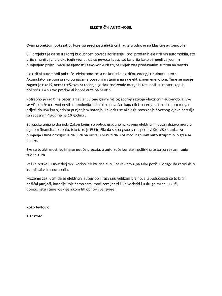 Električni Automobil | PDF
