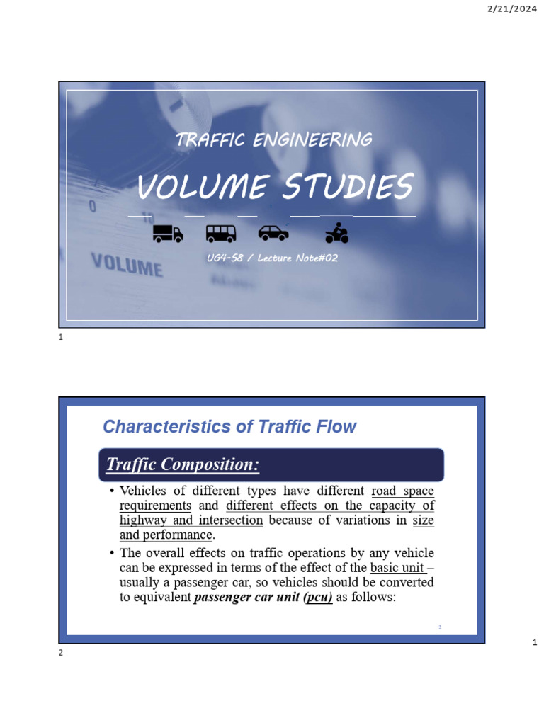 Traffic CH2[1] | PDF | Traffic | Intersection (Road)