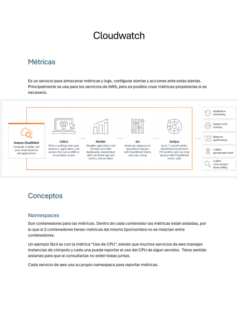 14 - CloudWatch | PDF | Servicios web de Amazon | Unidad Central de procesamiento