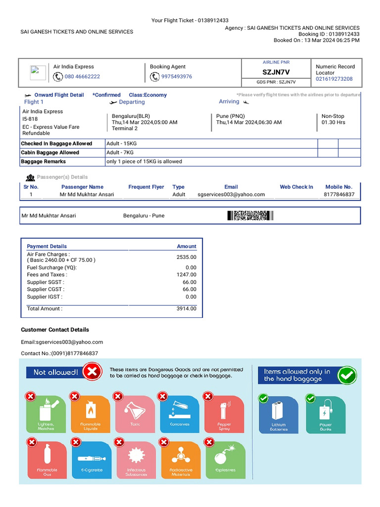 Print Ticket Details (2) | PDF | Aviation