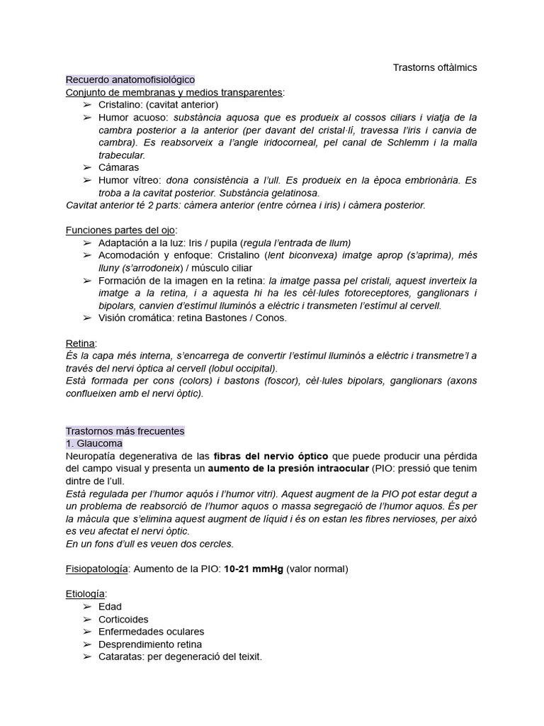 OFTALMO | PDF | Glaucoma | Ojo humano