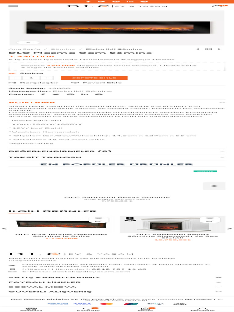 DLC Plazma Cam Şömine – DLC Ev & Yaşam | PDF