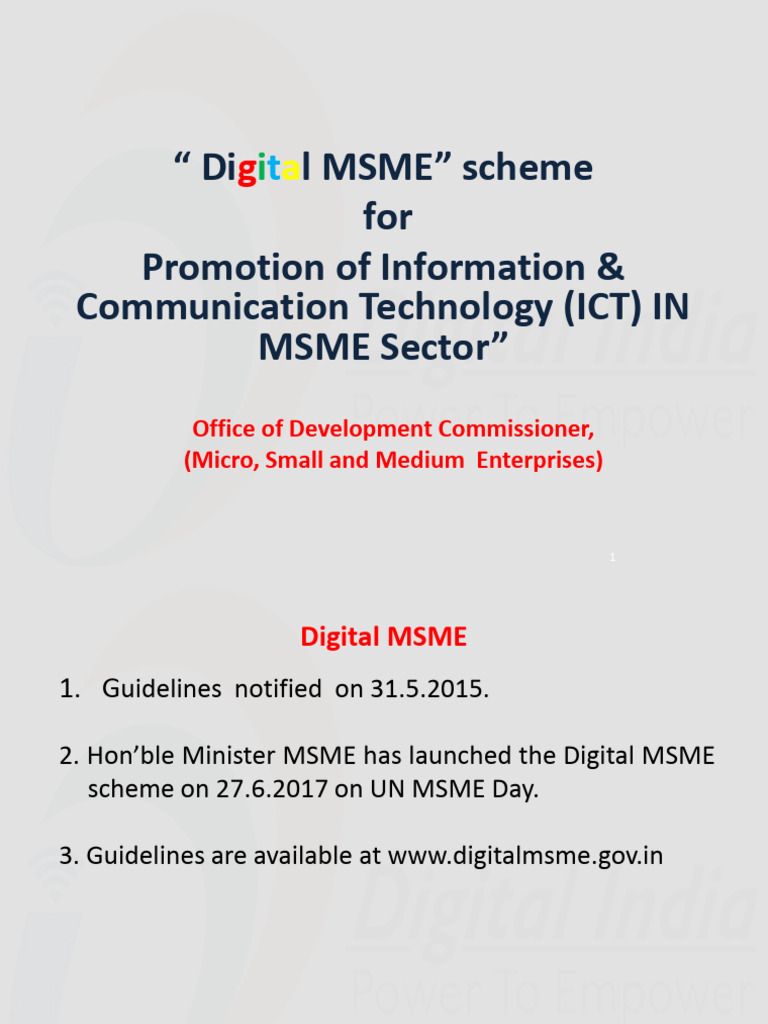Digital MSME PPT 13.7.17 | PDF | Cloud Computing | Computing