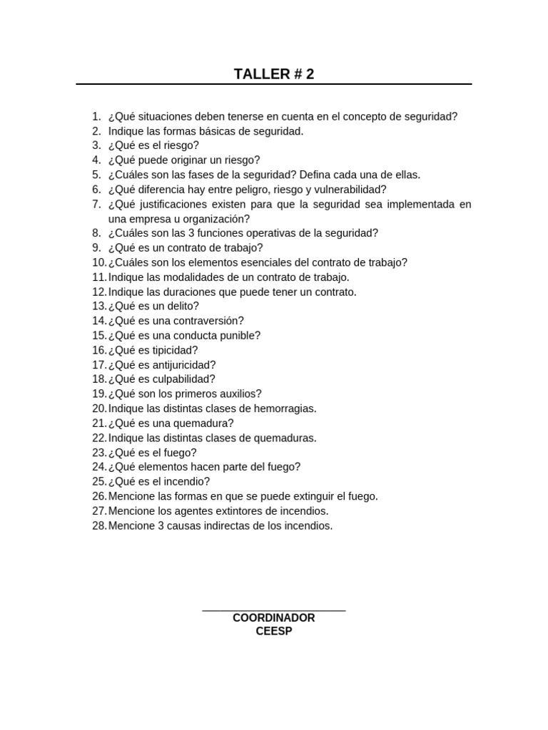 Escrito TALLER 2 | PDF