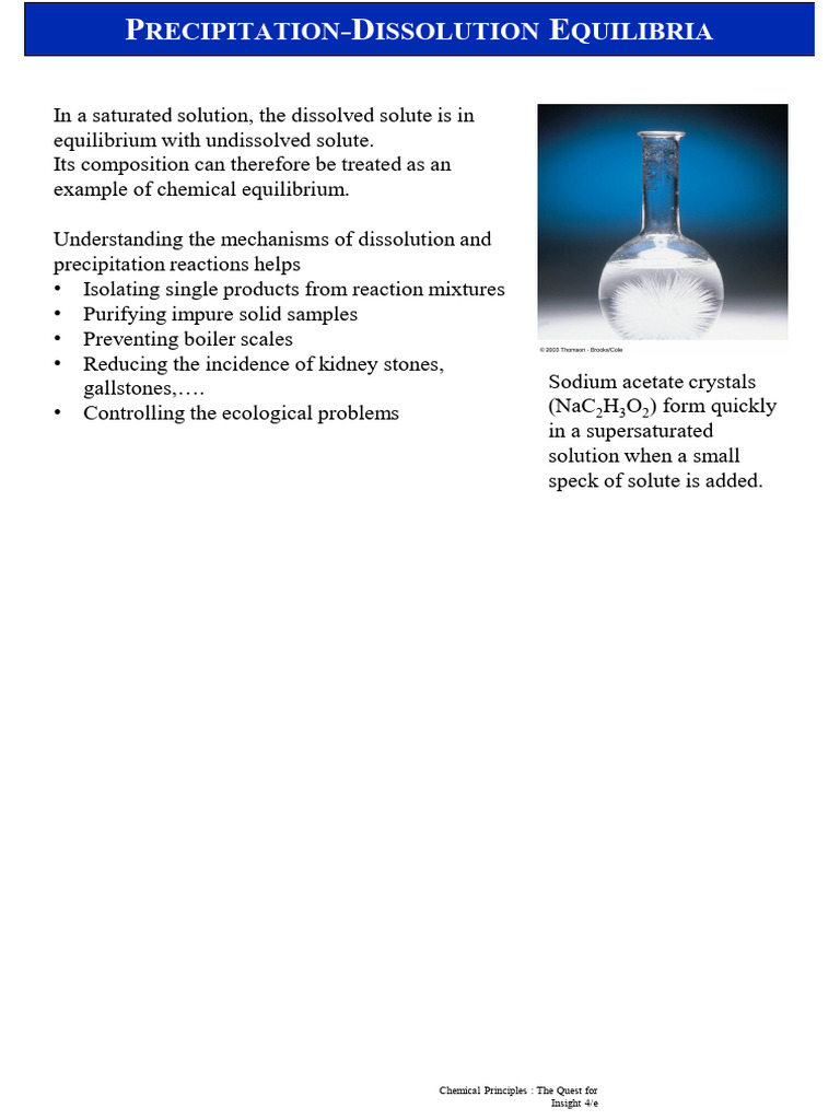 Lecture15-Precipitation-Dissolution Equilibria | PDF | Solubility ...