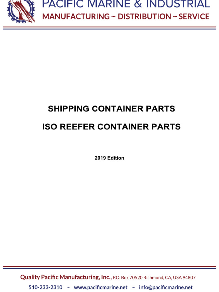 Shipping Container Parts Catalog Iso Reefer Containers | PDF