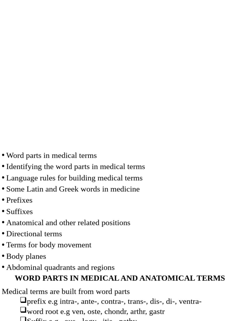 Latin Terms in Medical Movement | PDF | Anatomical Terms Of Motion ...